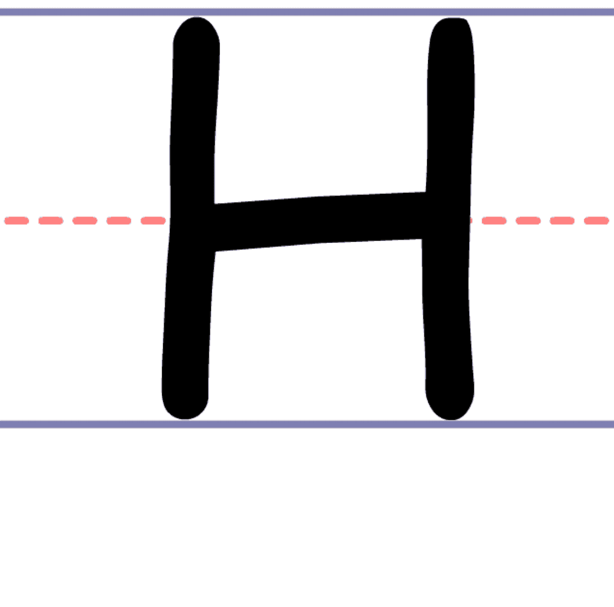 Uppercase H Cursive